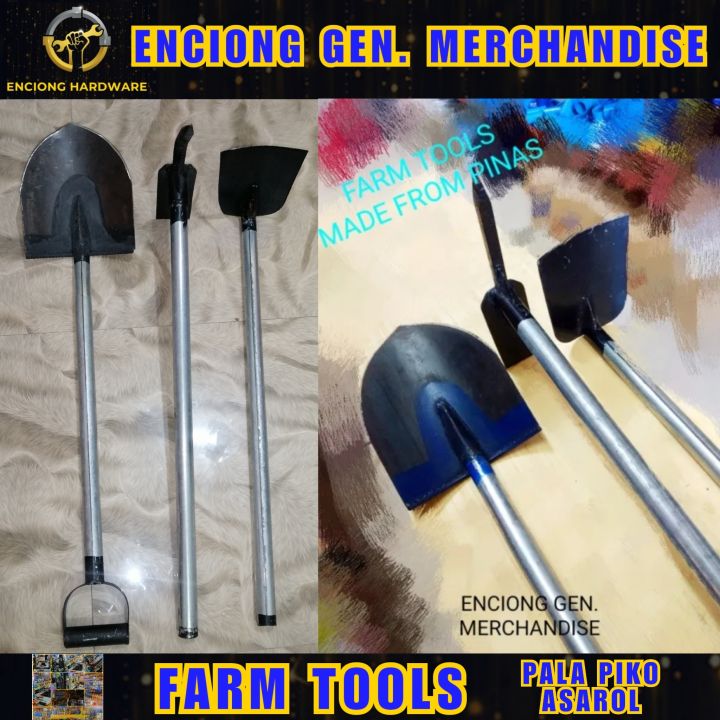 FARM TOOLS SHOVEL, HOE, HOPSCOTCH (PALA, ASAROL, PIKO) WITH HANDLE MADE ...