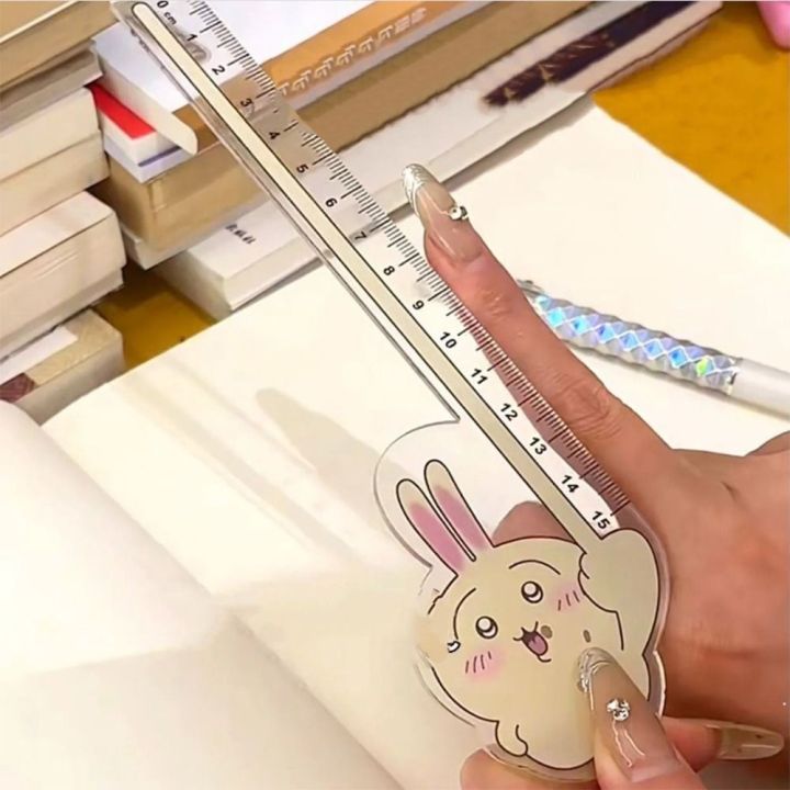 MICANGP Cute Transparent Ruler Cartoon Funny 15CM Straight Ruler Anime ...