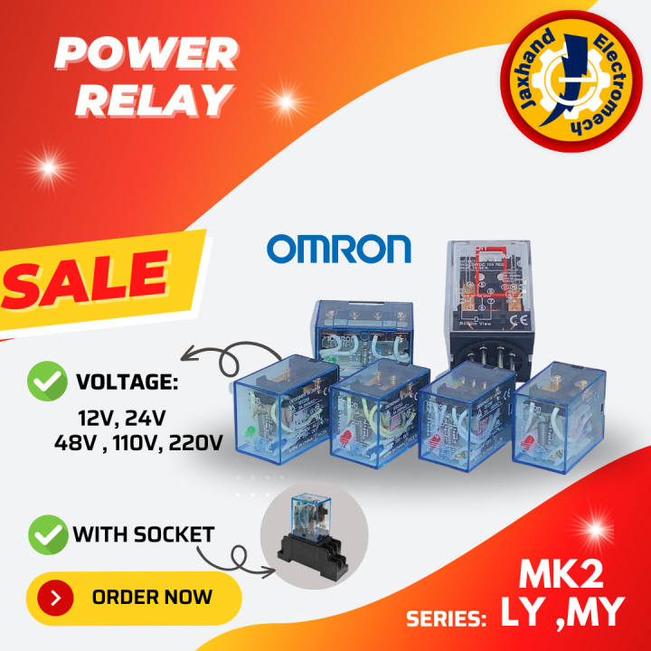 Omron Power Relay MY, LY, MK2 Series - 12V, 24V, 48V, 110V, 220V WITH ...