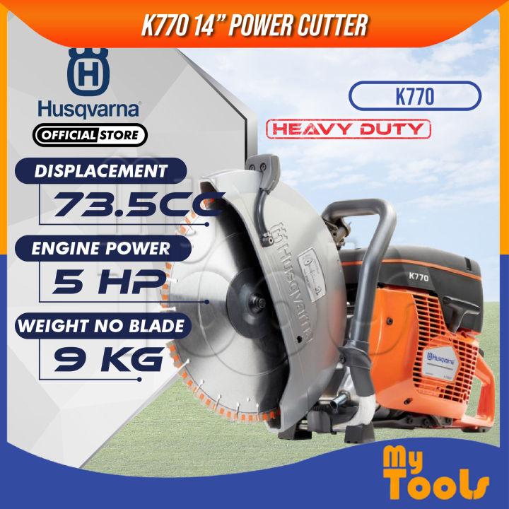 Mytools Husqvarna K770 Petrol Engine Power Cutter 14″ Blade 73cc 5HP ...