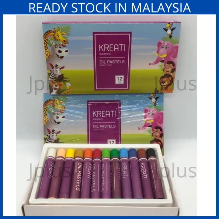 12pcs Oil Pastels Set/Crayon/Color/Coloured/ Animal Packing Caryon ...