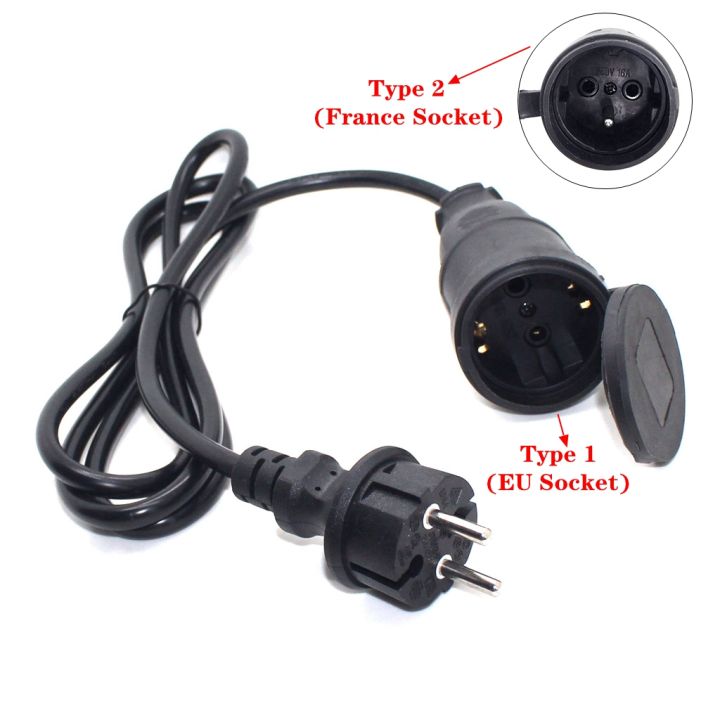 EU French AC Power Extension cable,Eurpoean Schuko male Plug to Female ...