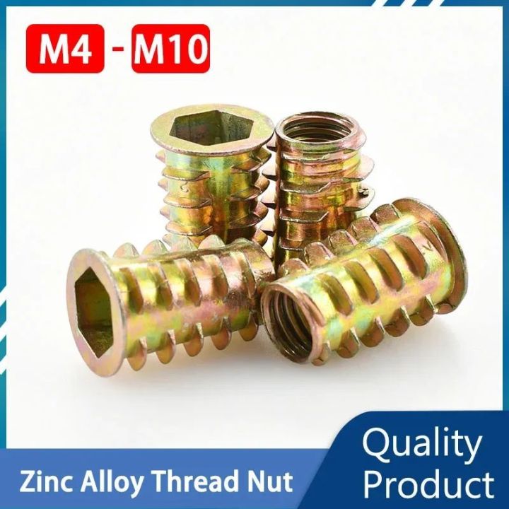 M4 M5 M6 M8 M10 Hex Drive Zinc Alloy Woodworking Insert Nut Metric ...
