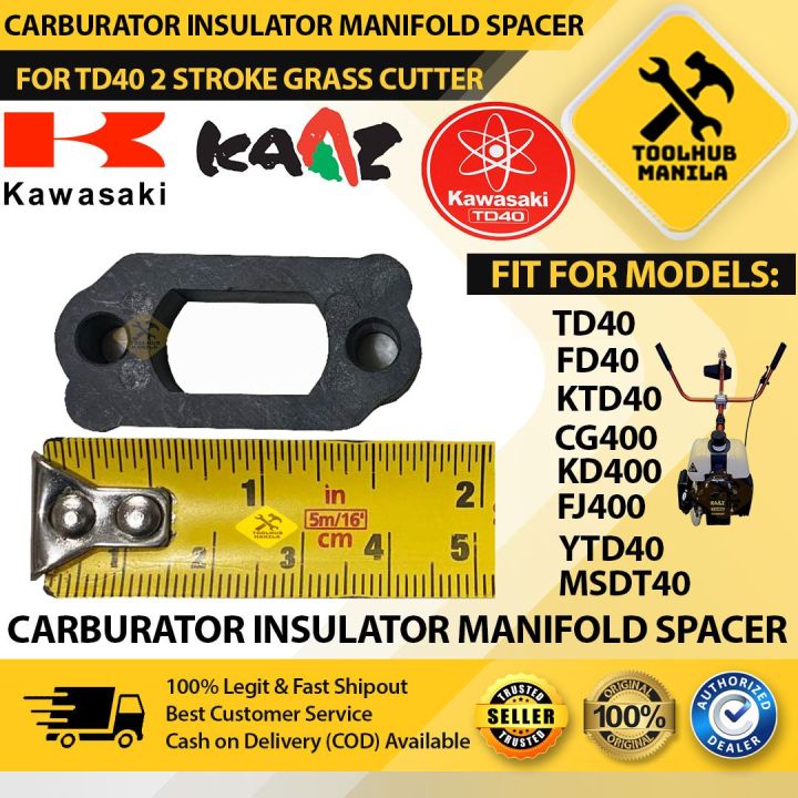 TD40 Insulator Manifold Spacer Carburator for Kawasaki 2 stroke TD40 ...