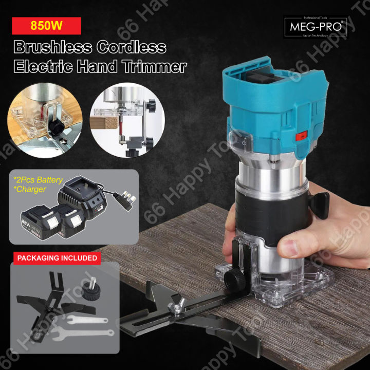 Meg-Pro 850W Brushless Cordless Electric Hand Trimmer 6 Speeds Wood ...