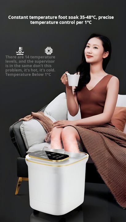 Fully automatic deep bucket heated foot bath electric massage foot bath ...