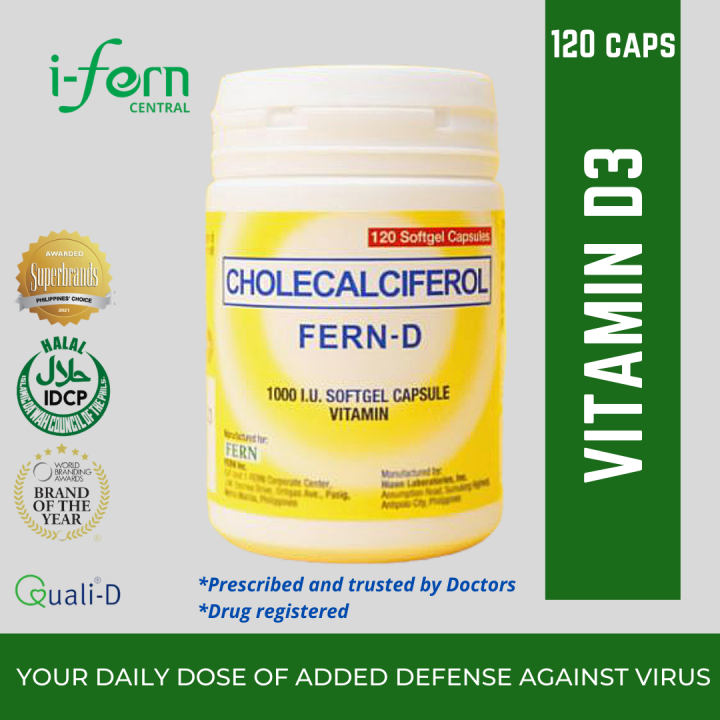 i-FERN D / FERN D (Vitamin D3) 120 Softgel Capsules | Lazada PH