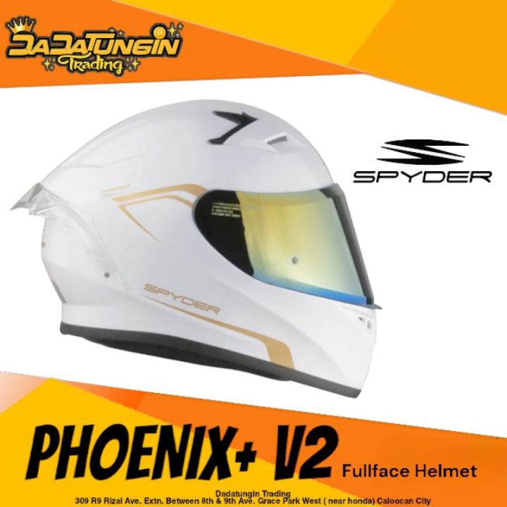 Spyder Phoenix+ v2 ( Single Visor) Built in Spoiler with Colored Visor ...