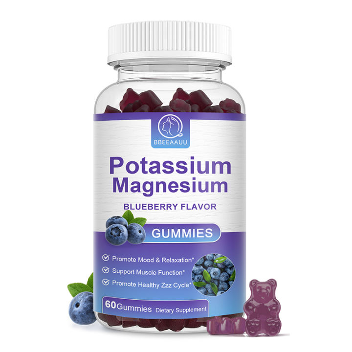 Bbeeaauu Potassium Magnesium Gummies 400mg Promote Mood & Relaxation ...