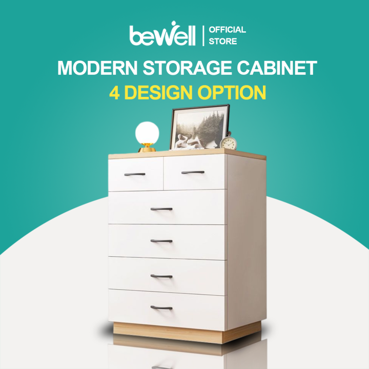 Bewell Storage Cabinet Home Living Room Cabinet with Drawers Bedside Cabinet Locker | Lazada PH
