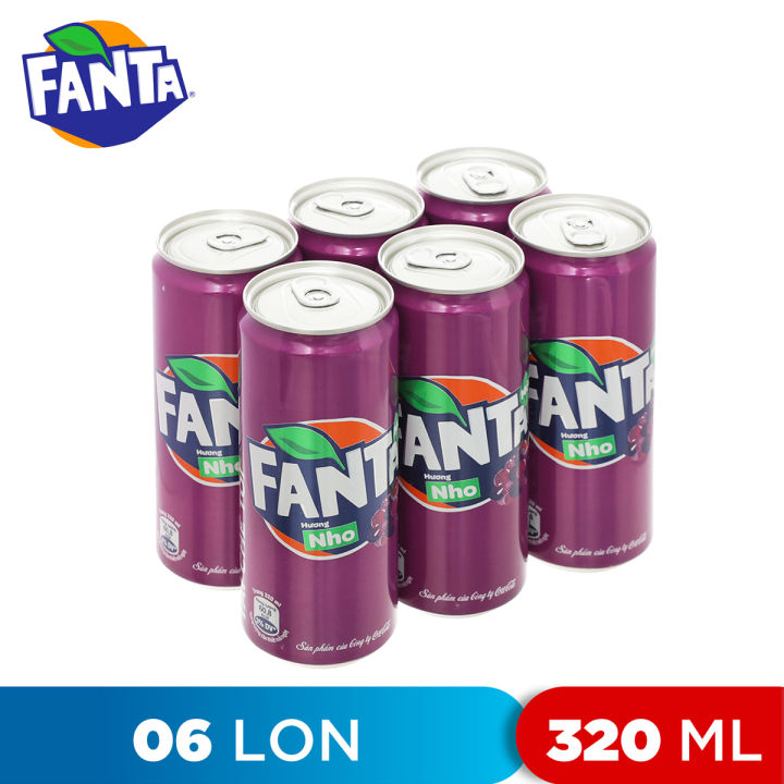 LỐC 6 LON NƯỚC NGỌT HƯƠNG NHO FANTA 320ML | Lazada.vn
