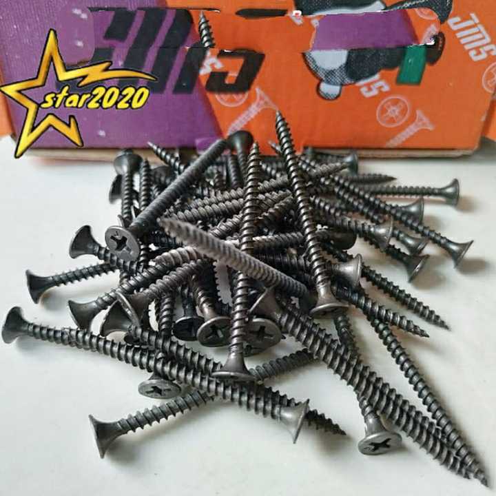 1 DUS skrup gypsum panjang 5 cm isi 500pcs 1 dus sekrup gipsum 6x2" sekrup hitam 6 x2" panjang 5 ...