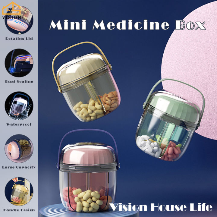 Vision Portable Large-capacity Tablets Pills Box Weekly Sealed Medicine ...