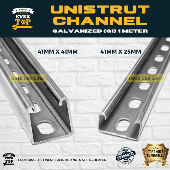 Strut Channel 1meter 41mmx41mm / x 25mm Unistrut Support Channel ...
