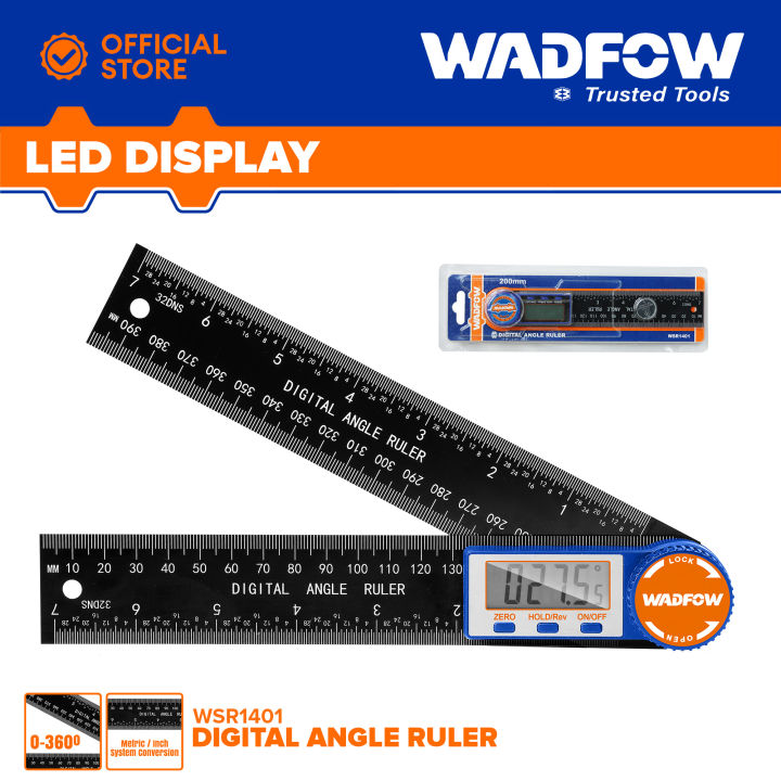 WADFOW Digital Angle Ruler 200mm Finder Protractor 2in1 Angle Finder ...