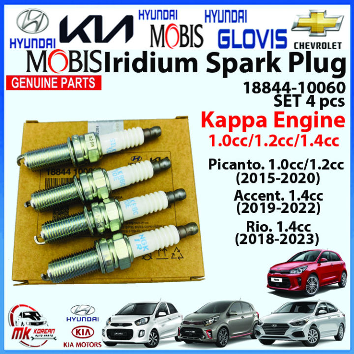 [GENUINE] Iridium Spark Plug. SET. 4pcs. Kappa Engine 1.0cc/1.2cc/1.4cc ...