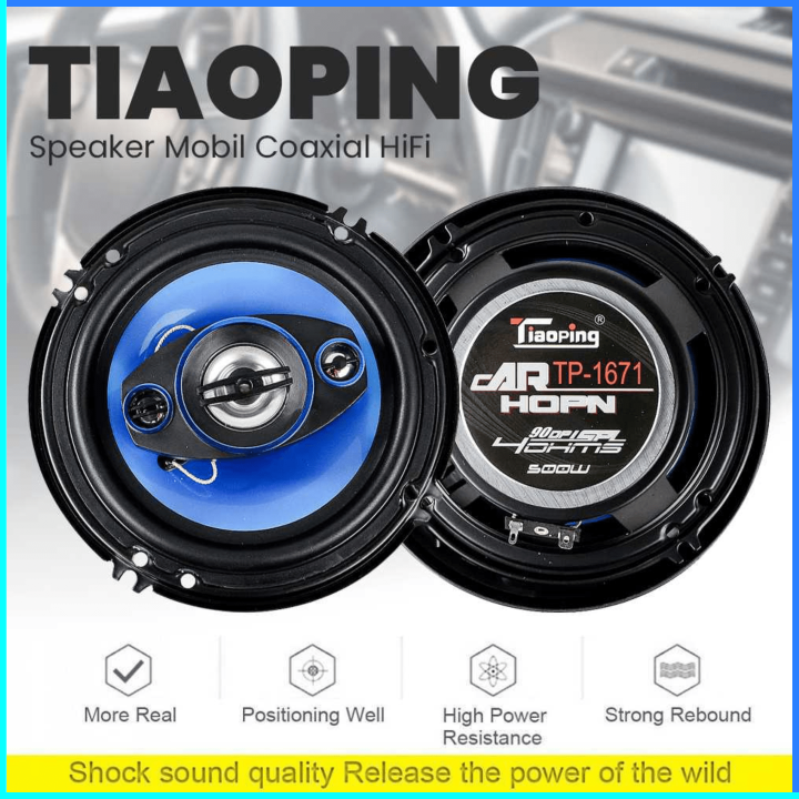 COD Tiaoping Speaker Mobil Coaxial HiFi 2 Way 6 Inch 500W 2 PCS TP 1671 ...