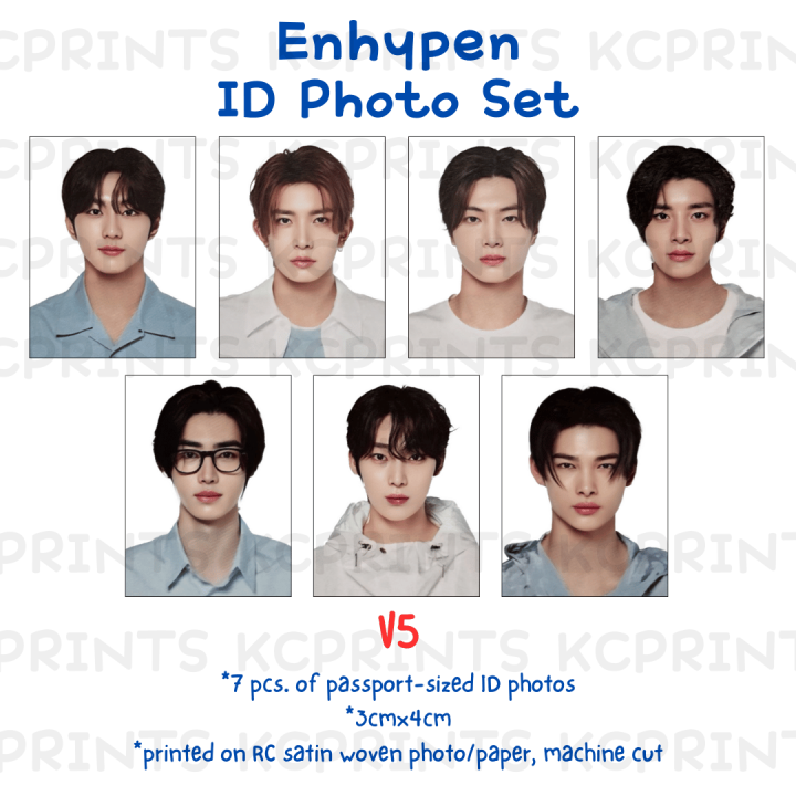 ENHYPEN ID PHOTO SET 2x2 Passport Size 30mm x 40mm Enha Jungwon Heeseung Jay Jake Sunghoon Sunoo ...