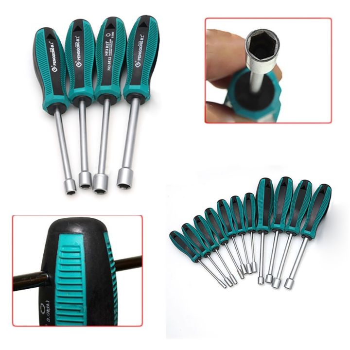 [Ready] 3mm-9mm Metal Socket Driver Wrench Screwdriver Hex Nut Key Nutdriver Hand Tool | Lazada PH