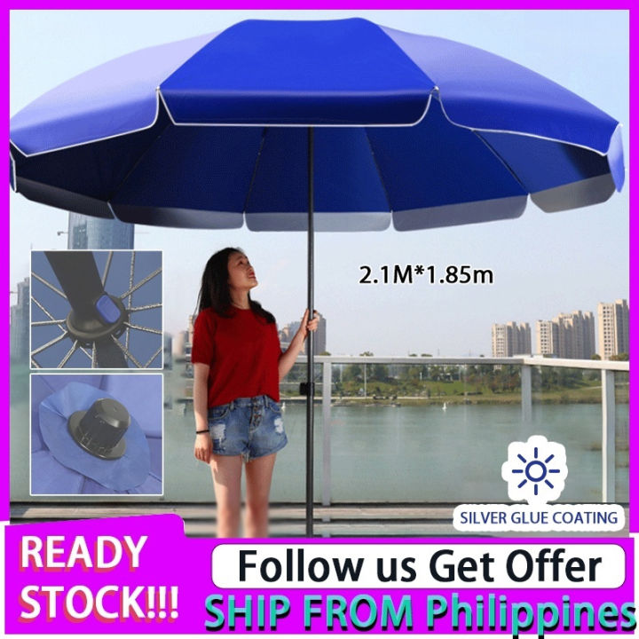 2.1M*2M Parasol Garden Patio Umbrella Sun Shade Umbrella Beach Round ...