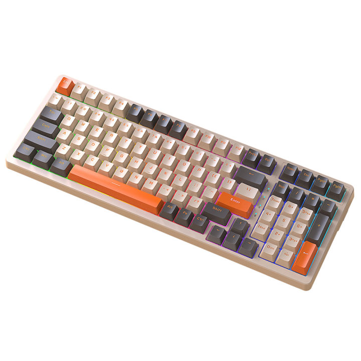 K98 Mechanical Keyboard RGB Backlight Silent Keyboard Triple Mode for ...