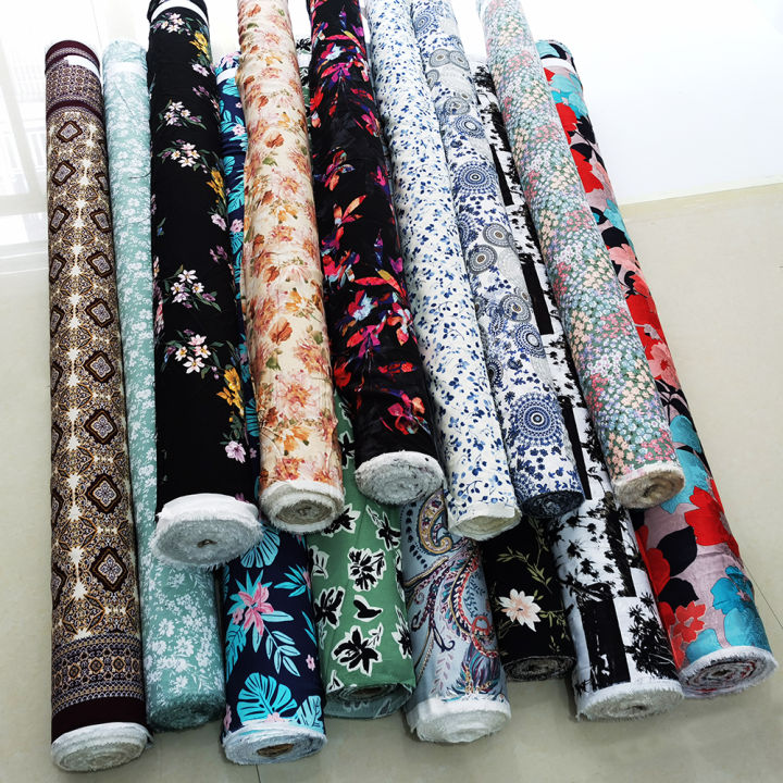 1 meter X 1.4 meter Soft Viscose Fabric Hawaii Geometric Floral ...