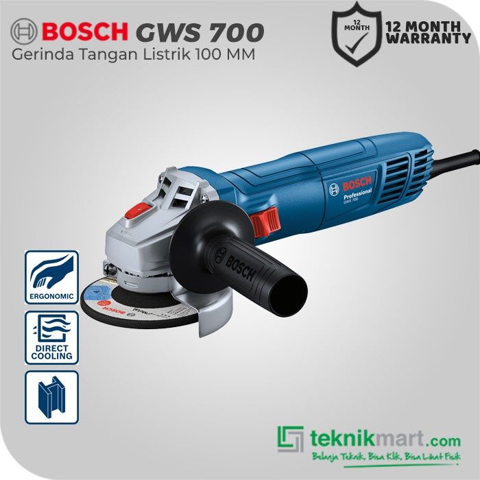 Bosch Angle Grinder / Gerinda Tangan Listrik 100MM 710W GWS 700 ...