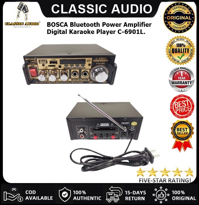 BOSCA Bluetooth Power Amplifier Digital Karaoke Player C-6901L ...
