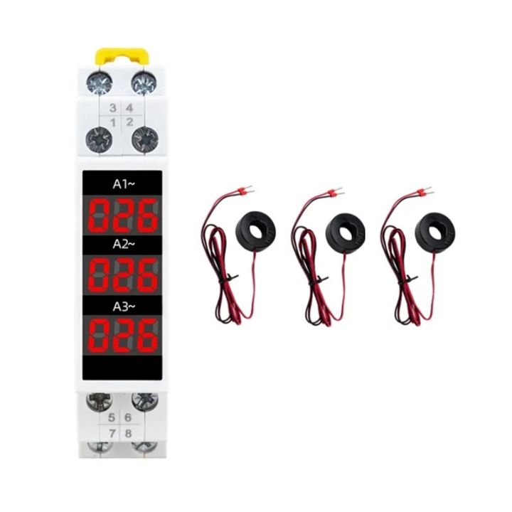 1Set Din Rail Mount 3 Phase Ampere Meter Mini Modular Current Meter ... 1Set Din Rail Mount 3 Phase Ampere Meter Mini Modular Current Meter ...
