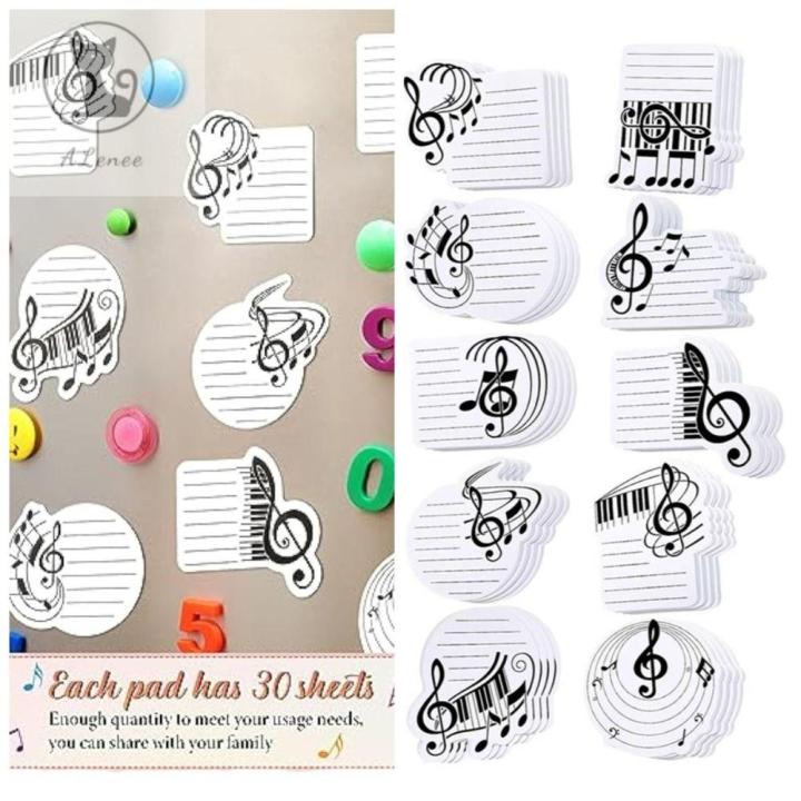 ALENEE 10Pcs/Set Self-adhesive Music Note Sticky Notes Various Music ...