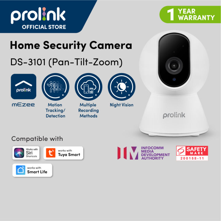 Prolink DS-3101 Smart Home IP Security Camera CCTV Surveillance with Night Vision, Motion ...