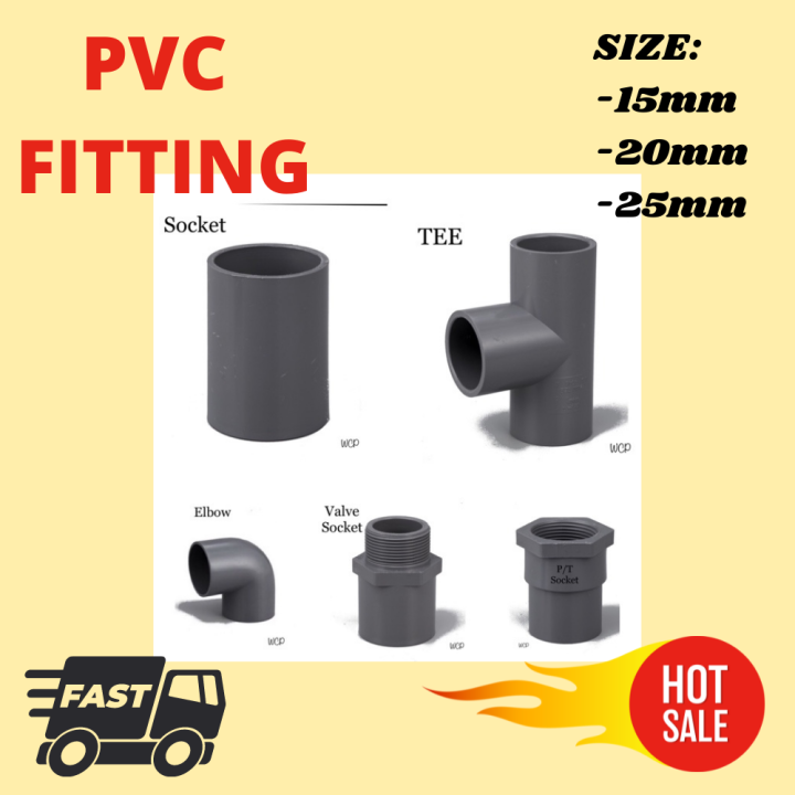 CS PVC Fittings-{15mm 20mm 25mm }Tee/ Plug/ Elbow/ End Cap/ Valve Socket/ PT Elbow/ Grey Pipe ...