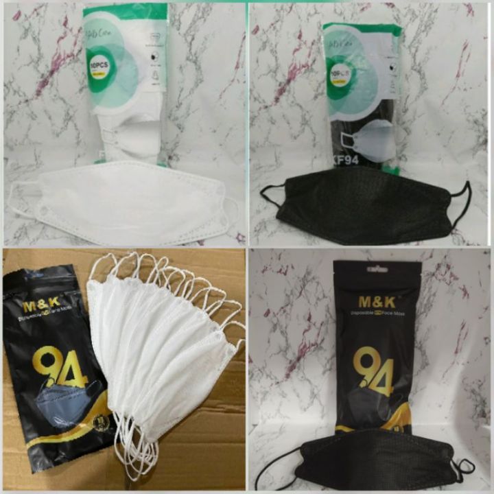 MASKER KF94 KOREA HITAM PUTIH ISI 10LEMBAR | Lazada Indonesia