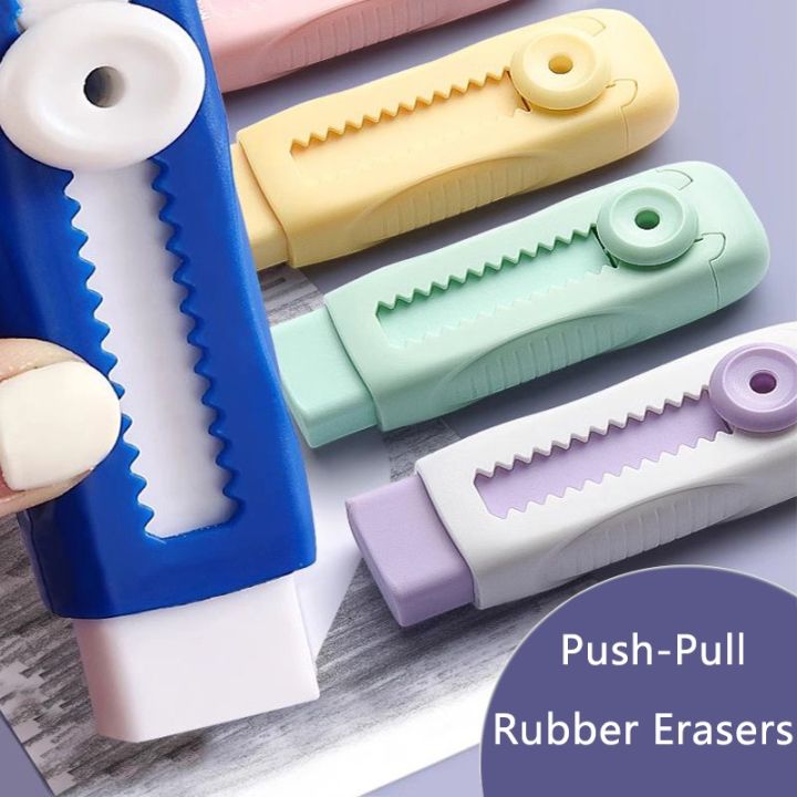 Creative Multicolor Push-Pull Style Erasers Set Student Portable Less ...
