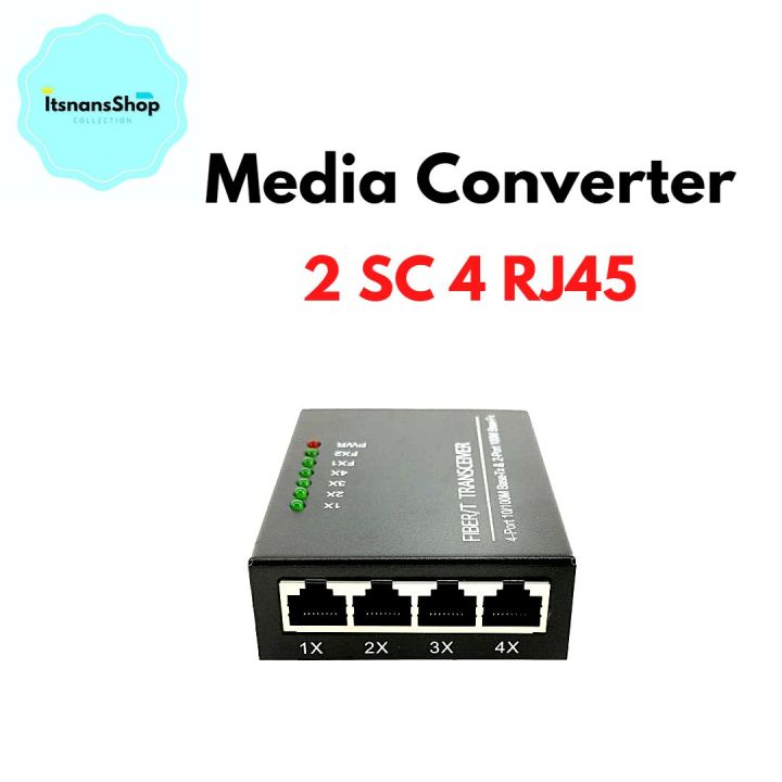 HTB Media Converter Fiber Ethernet Switch 2F4E Optik 2 SC 4 RJ45 ...