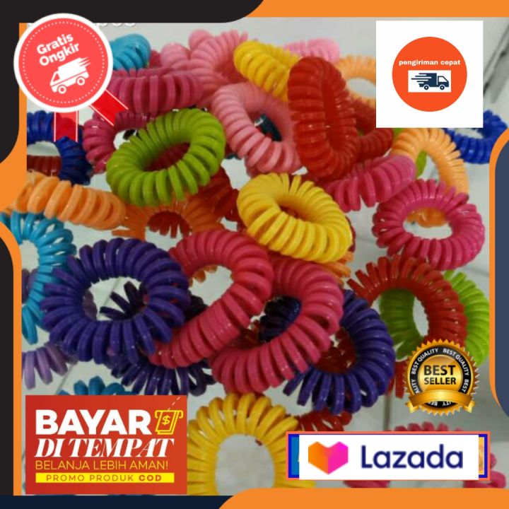 Kunciran Rambut Spiral Warna Warni/Kuncitan rambut Spiral | Lazada ...