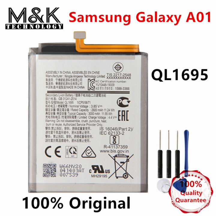 Original MK Battery QL1695 For Samsung Galaxy A01 Battery 3000mAh | Lazada PH