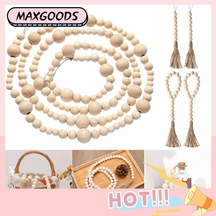 1 x Wood Bead Garlands Wooden Beaded Garland Farmhouse Home Decor ...