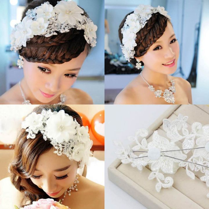 Crystal Flower Pearl Headband Wedding Bridal Tiara / Bridal crown ...