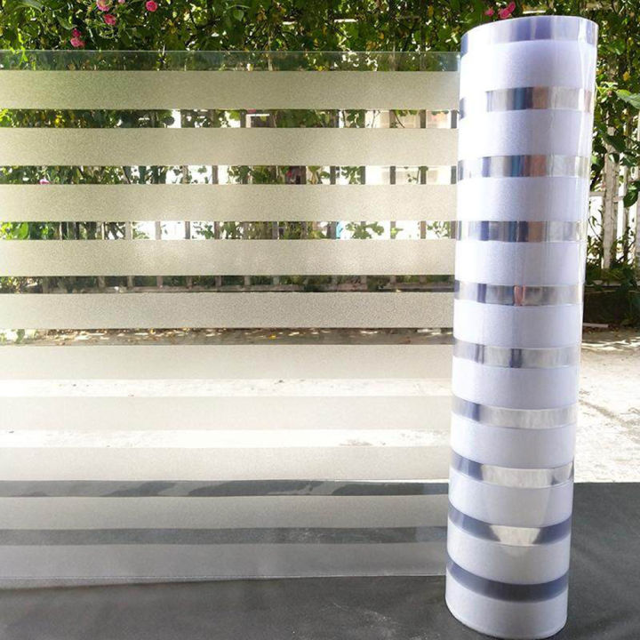sanhe Stripes Frosted Glass Office Bathroom Window Grilles Film Tint ...