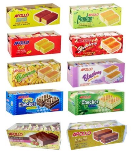 Apollo Layer Cake (18g x 24pcs) Chocolate/Strawberry/Choco Strawberry ...