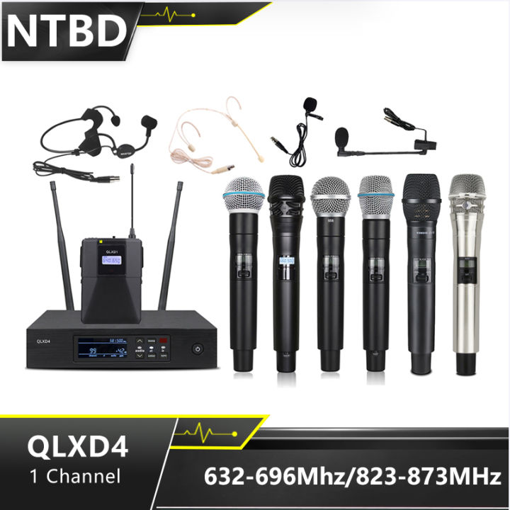 NTBD QLXD4 B58 KSM8 KSM9 Beta87a UHF Wireless Microphone High Quality Professional Wireless ...