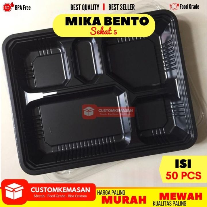 Mika Bento / Tray Bento / Mika Bento 5 sekat / Mika Plastik Bento ...