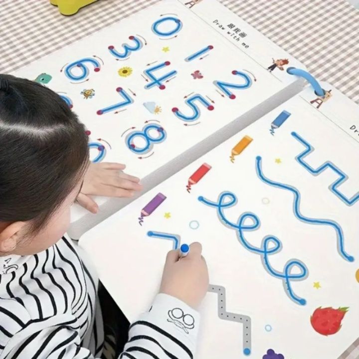 A.C.E 136 Page Kids Tracing Book Training Coloring Book Erasable ...