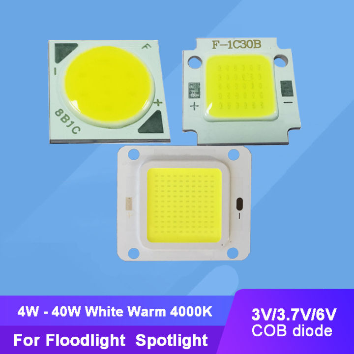 Input 3V 3.7V 6V 4W - 40W Warm White 4000K LED COB Light + Square ...