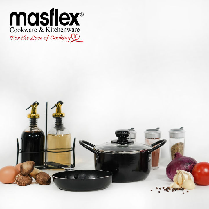 Masflex 3 Piece Aluminum Non-stick Mini Cookware Set (Non-induction ...