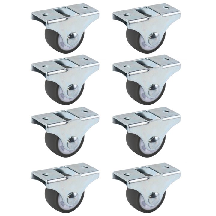 8PCS TPE Caster Wheels Duty Fixed Casters with Rigid Non-Swivel Base ...