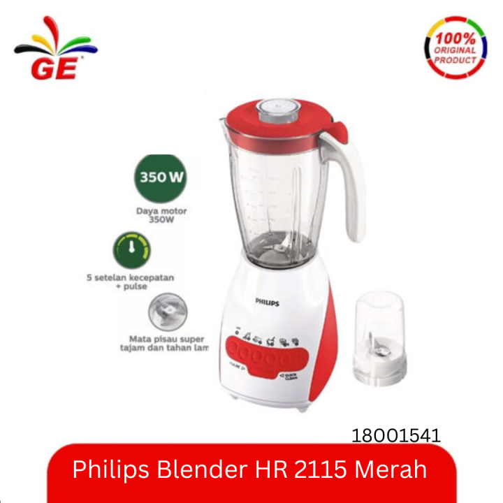 Philips Blender HR 2115 Merah - 18001541 | Lazada Indonesia