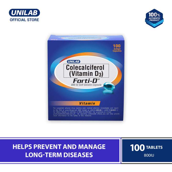 Unilab Forti-D 800IU 100 Tablets - For Defense Against Long-term ...