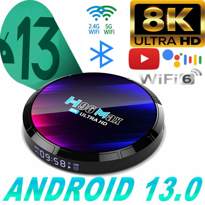 H96 Max 8K Tv Box 2023 Latest Version Android 13.0 RK3528 2GB+16GB 4K ...